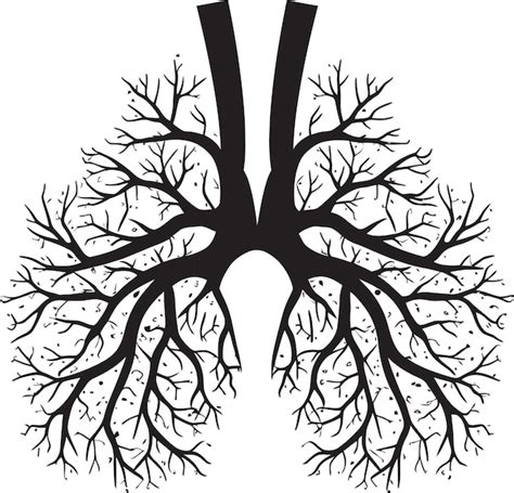 Oxygen Oasis Lung Tree Vector Design Respiratory Reforest Tree Branches