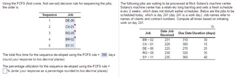 Solved Using The Fcfs First Come First Served Decision Chegg