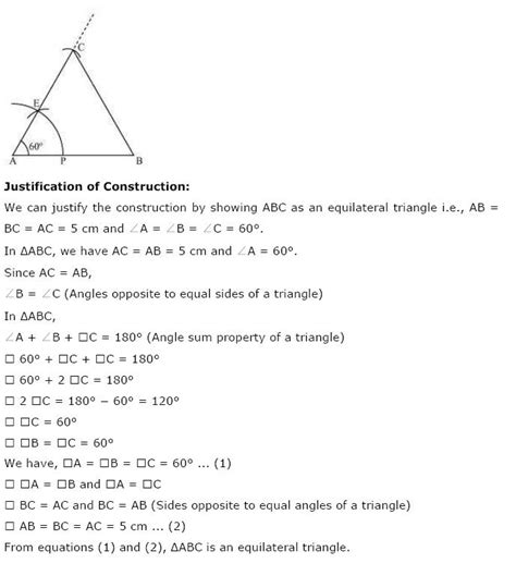 Geometric Constructions Class Mathematics Ncert Solutions