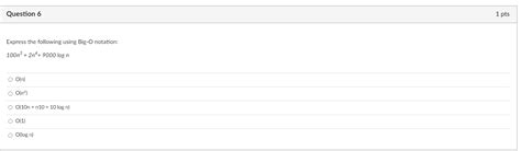 Solved Question Pts Consider The Following One Line Of Chegg