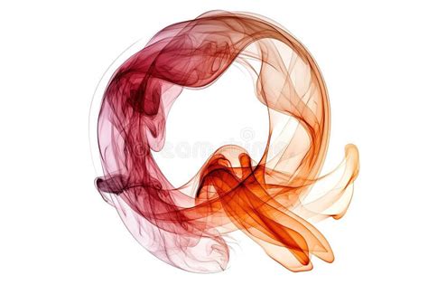 Abstract Flowing Redorange Forms Swirling On White Backdrop Ethereal
