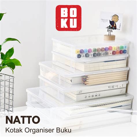 Jual BOKU NATTO Organizer Serbaguna Transparan Kotak Multifungsi