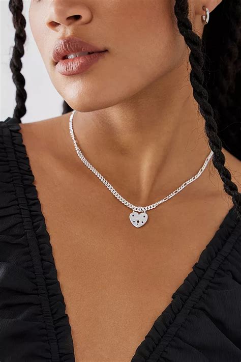 Pawnshop Signature Heart Padlock Necklace Urban Outfitters Uk