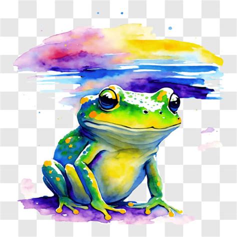 Baixe Pintura Artística de um Sapo Verde PNG Creative Fabrica