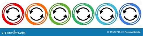 Arrows Cyclic Rotation Icons Two Arrows Recycling Recurrence Renewal