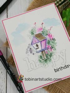 Flowering Bird House Art Impressions TOBin Art Studio