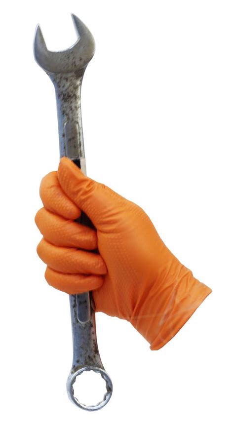 Pro Diamond Grip Orange Nitrile Gloves 100s90s