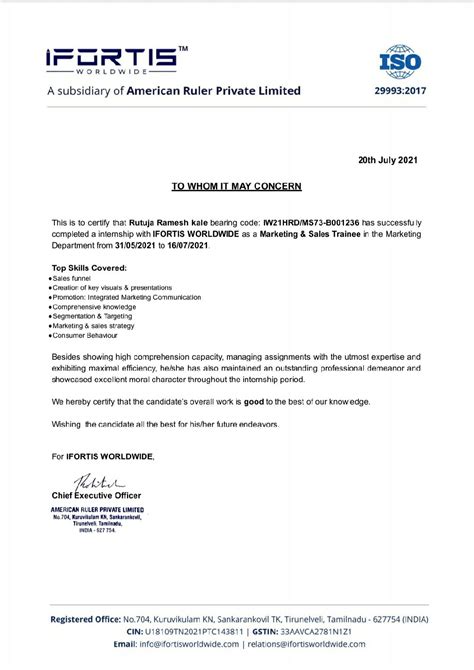 Rutuja Kale On Linkedin Internship Ifortisworldwide Ifortisworldwide