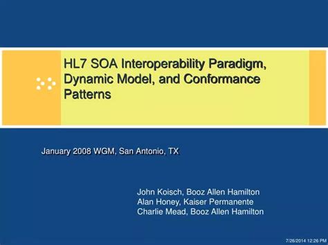 Ppt Hl7 Soa Interoperability Paradigm Dynamic Model And Conformance Patterns Powerpoint