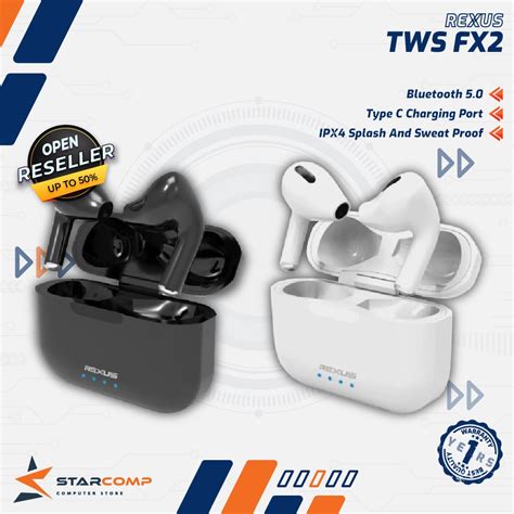Jual Tws Rexus Fx2 Earphone Wireless Bluetooth Rexus Fx 2 Shopee