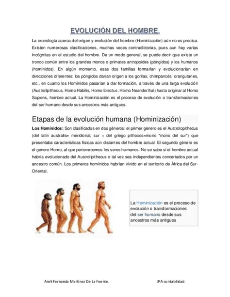 Doc EvoluciÓn Del Hombre