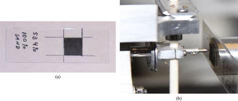 A Nanoindentation Test Sample B Close Up Of Sample Mounted On