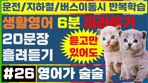 26 생활영어 20문장 6분 반복 따라하기 흘려만 들어도 영어가 익숙해지고 입에서 나옵니다 Youtube