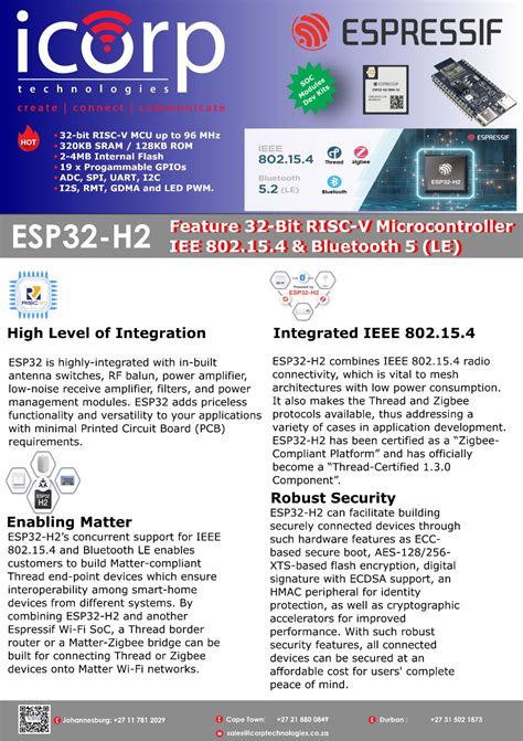 Esp32 Espressif Risc Icorptechnologies Esp32h2 Espressif Ble Icorp Technologies