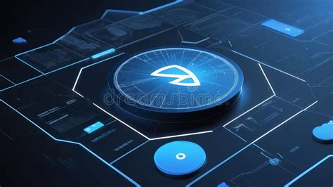 Abstract Shield Symbol Blue Technology Background Stock Illustration