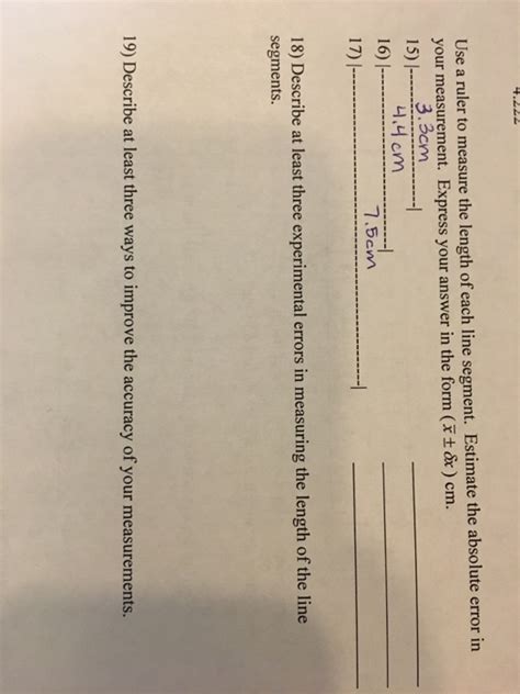 solved use a ruler to measure the length of each line