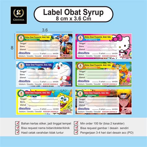 Jual Label Obat Sirup Label Obat Syrup Stiker Obat Sirup Stiker