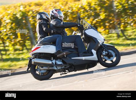 Yamaha X Max Motor Scooter Driving Shot Stock Photo Alamy