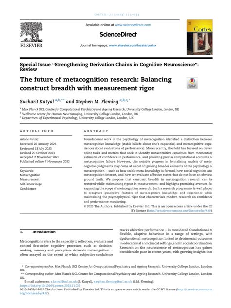 The Future Of Metacognition Research Balancing Construct Breadth With