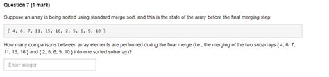 Solved How Many Comparisons Between Array Elements Are Chegg