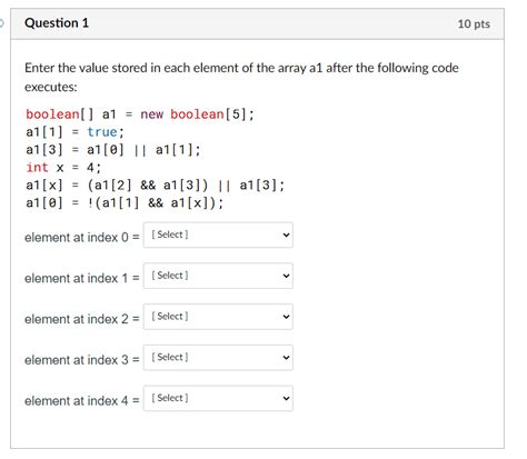 Solved Question 1 10 Pts Enter The Value Stored In Each