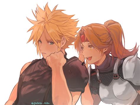 Cloud Strife And Jessie Rasberry Final Fantasy And 2 More Drawn By