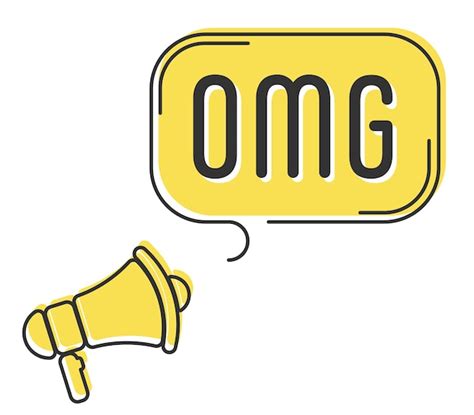 Premium Vector Speech Bubble With Megaphone Message Text Omg