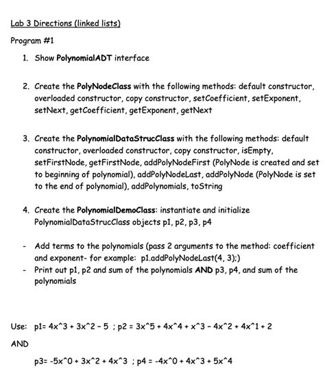 Solved A Polynomial Can Be Represented As A Linked List Chegg
