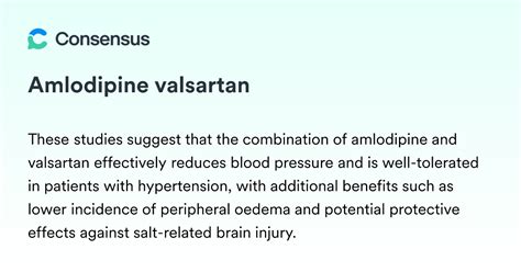 Amlodipine Valsartan Consensus Academic Search Engine