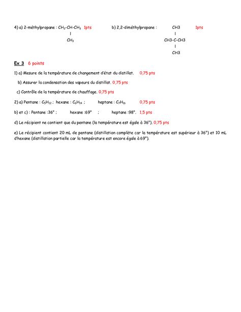 Exercices Corrigés Nomenclature Distillation Fractionnée Alloschool