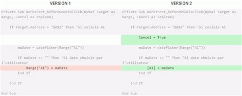 Comparer Versions D Un Code VBA