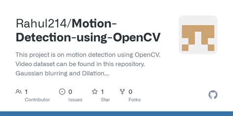 GitHub Rahul Motion Detection Using OpenCV This Project Is On Motion Detection Using