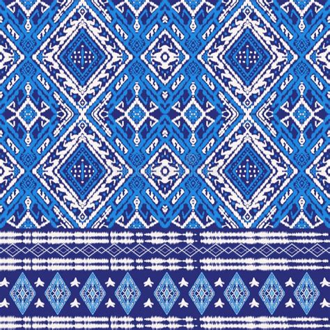 Ikat Fabric Pattern Stock Illustration Illustration Of Green 304413930