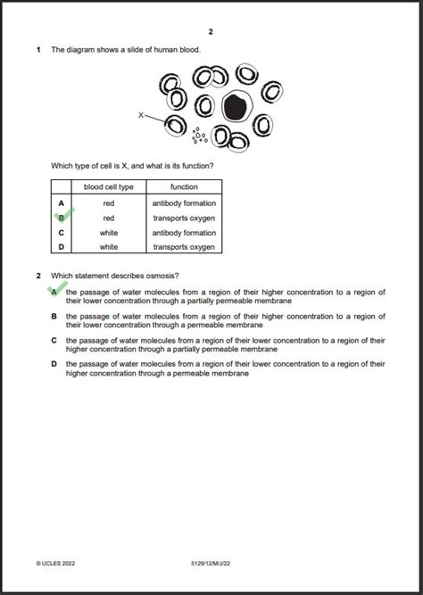 Combined Science 5129 12 MCQs Solved Paper May 2022 O Level