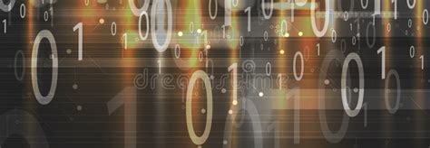 Bytes Of Binary Code Run Through Network Abstract Futuristic