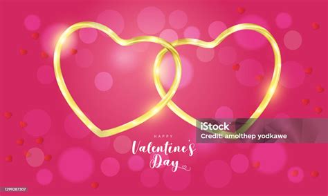 분홍색 발렌타인 데이 배경과 빨간색에 3d 하트 벡터 그림입니다 귀여운 사랑 배너 또는 인사말 카드 텍스트 배치 2월에 대한 스톡 벡터 아트 및 기타 이미지 Istock