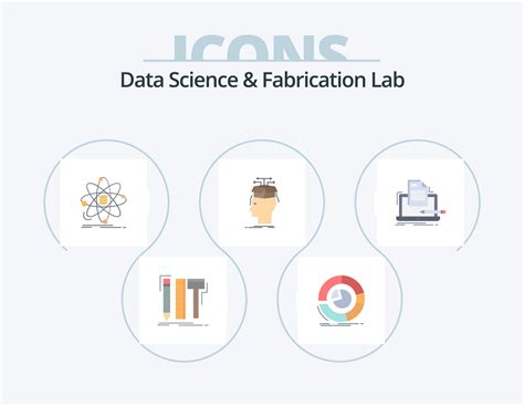 Data Science And Fabrication Lab Flat Icon Pack 5 Icon Design Head