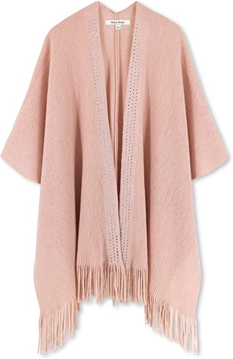 Moss Rose Women S Travel Plaid Shawl Wrap Open Front Poncho Cape For