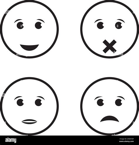 Facial Expression Icon Vector Logo Design And Illustration Stock Vector