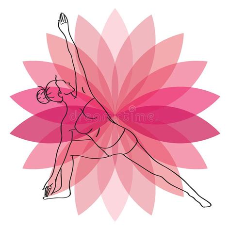 Woman Practicing Yoga In Extended Triangle Pose Vector Illustration