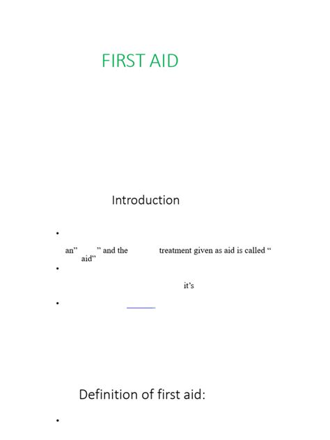 First Aid Lecture 1 Pdf First Aid Medical Emergencies