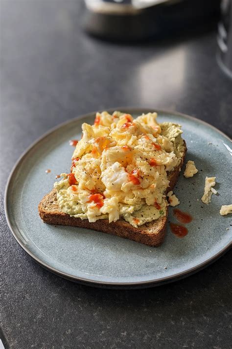 Scrambled Eggs On Avocado Toast Karinokada