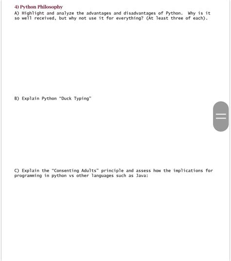 Solved 4 Python Philosophy A Highlight And Analyze The