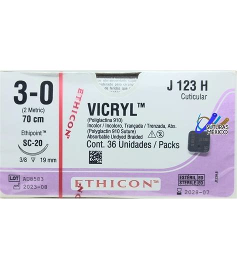 Sutura Vicryl 6 0 Violeta Doble Aguja S 14 12 Piezas Ethicon