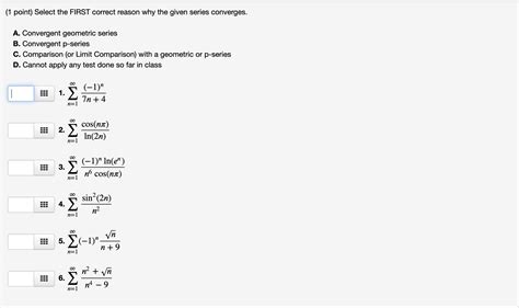 Solved 1 Point Select The First Correct Reason Why The