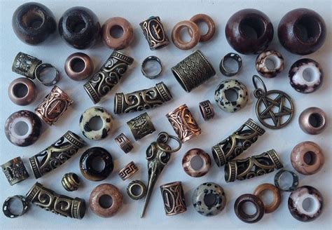 50x Viking Bronze And Browns Mega Dread Bead Pack Jasper And Tigers Eye