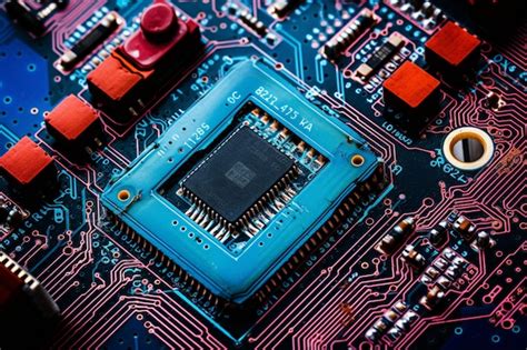 Premium Photo A Close Up Of A Microprocessor Board