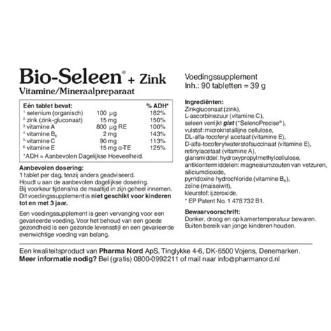 Pharma Nord Bio Seleen Zink 90 Tabletten Plein Nl