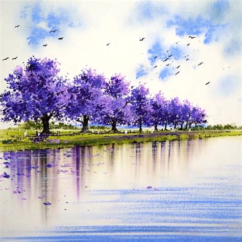 A Beautiful Village Scenery Drawing Using Oil Pastels Tree Oil