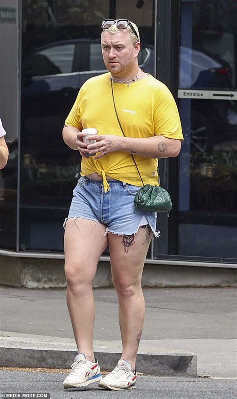Sam Smith Wearing Denim Shorts On Oxford Street In Sydney Celeb Jabber